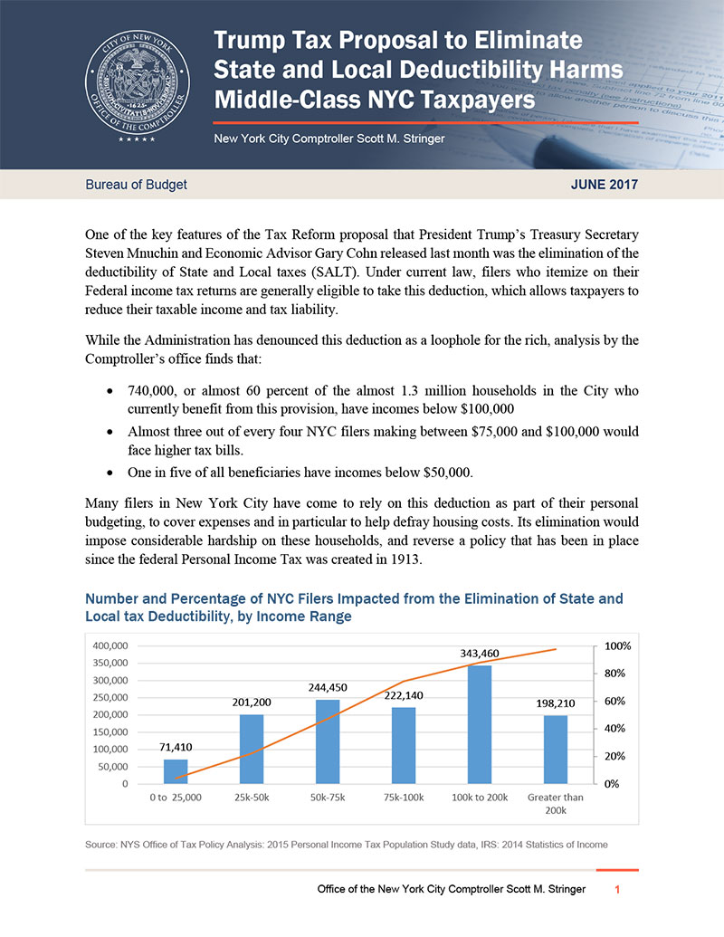 Trump Tax Proposal to Eliminate State and Local Deductibility Harms ...