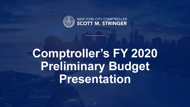 Comptroller S Fy 2020 Preliminary Budget Presentation Office Of The