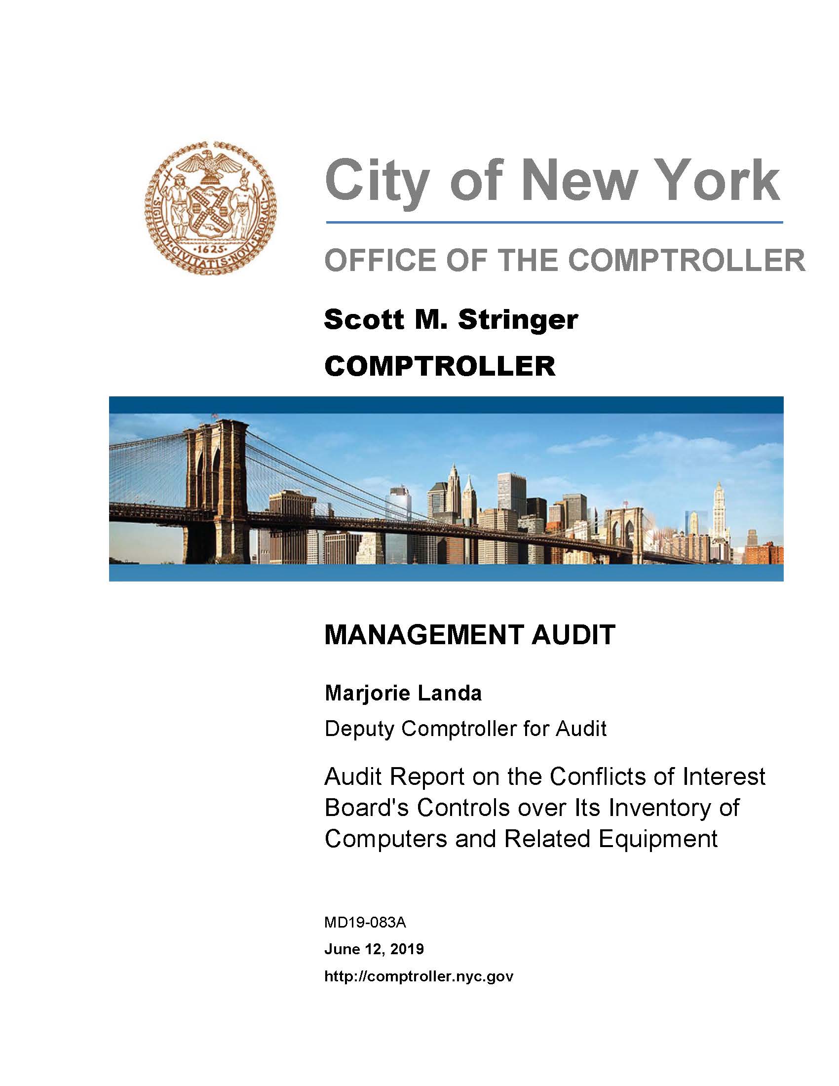 Audit Report on the Conflicts of Interest Board’s Controls over Its ...