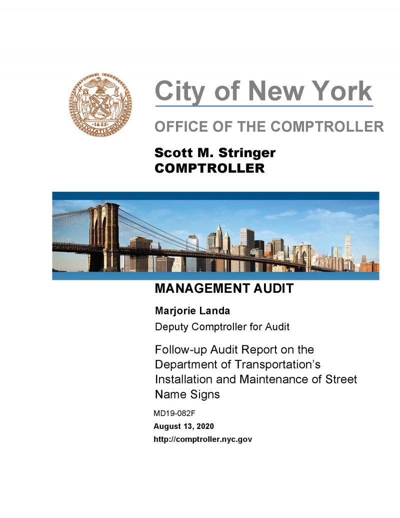 Follow-Up Audit on The Department of Transportation’s Installation and ...