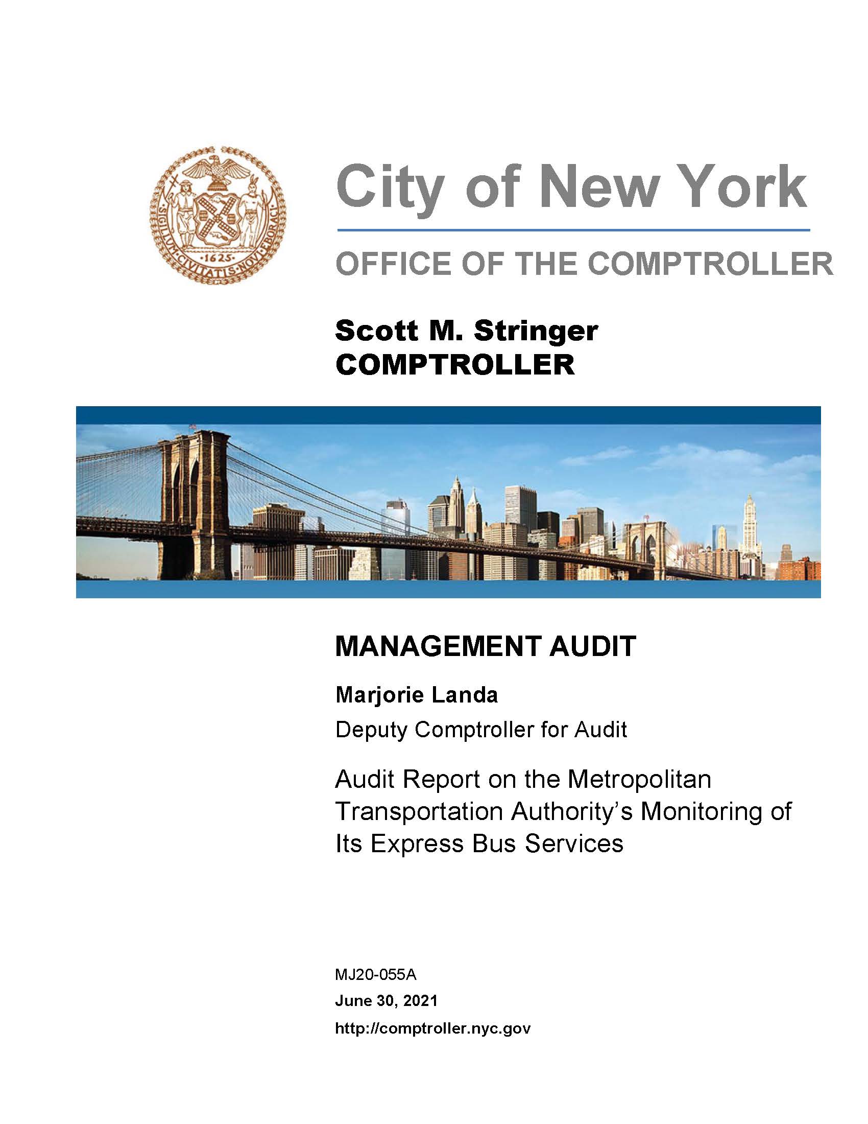 Audit Report on the Metropolitan Transportation Authority’s Monitoring ...