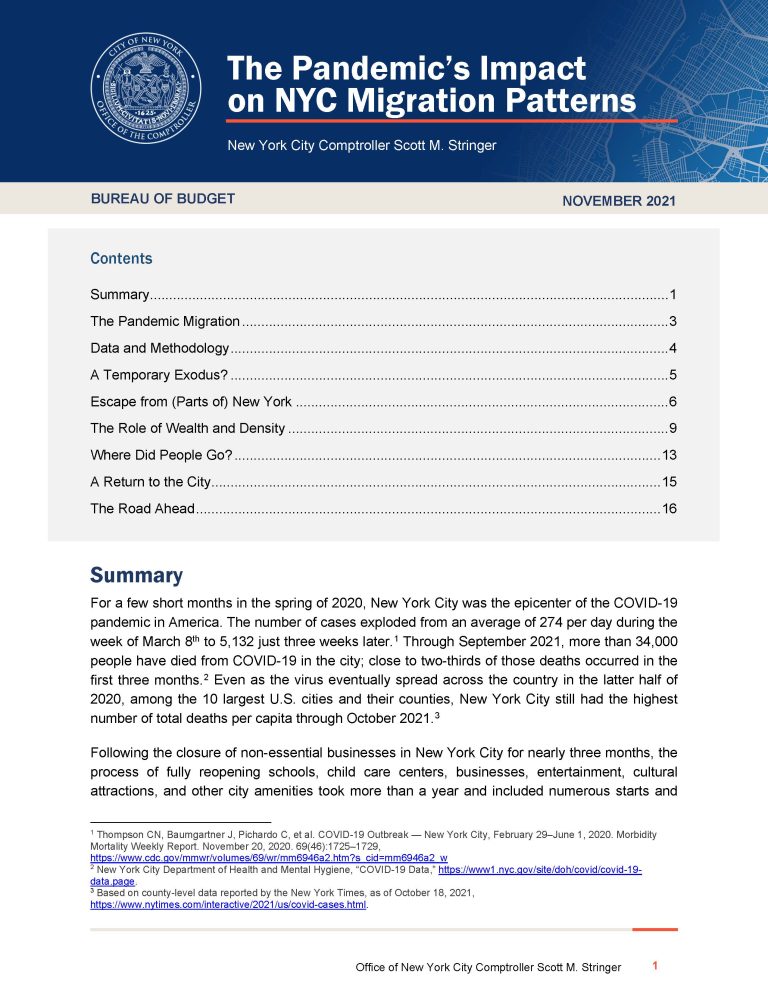 The Pandemic’s Impact on NYC Migration Patterns - Office of the New ...