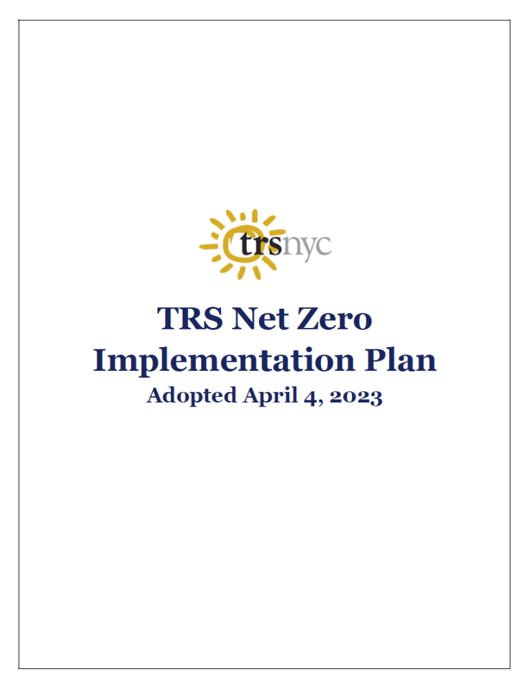 TRS Net Zero Implementation Plan - Office of the New York City ...