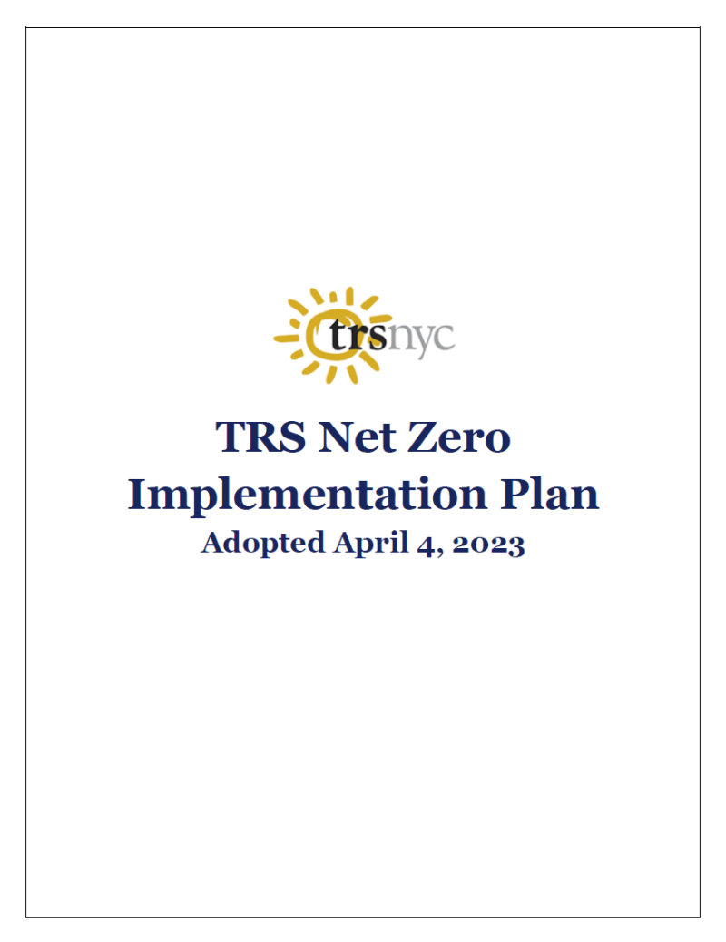 TRS Net Zero Implementation Plan - Office of the New York City ...