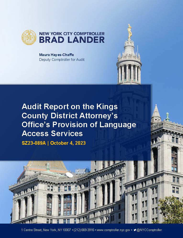 Audit Report on the Kings County District Attorney’s Office’s Provision ...