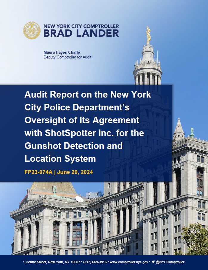 Audit Report on the New York City Police Department’s Oversight of Its Agreement with ...