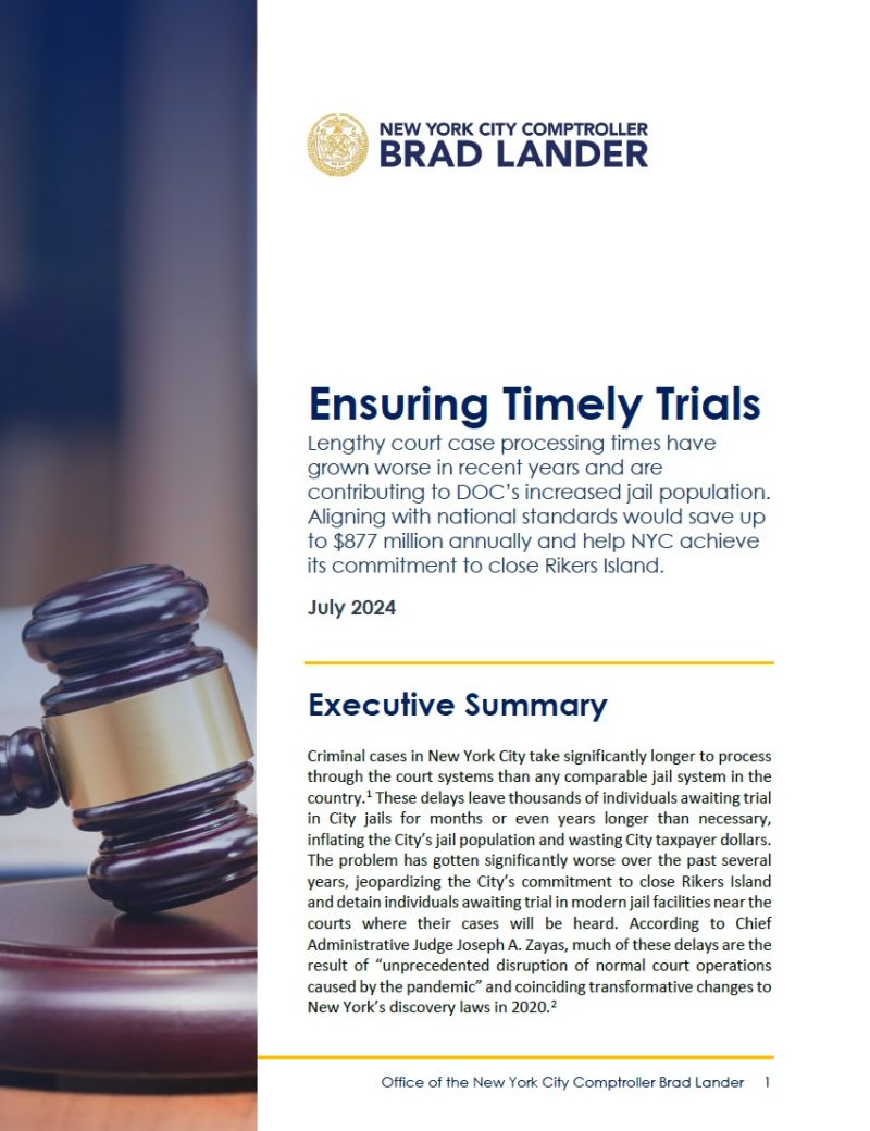 Ensuring Timely Trials - Office of the New York City Comptroller Brad ...