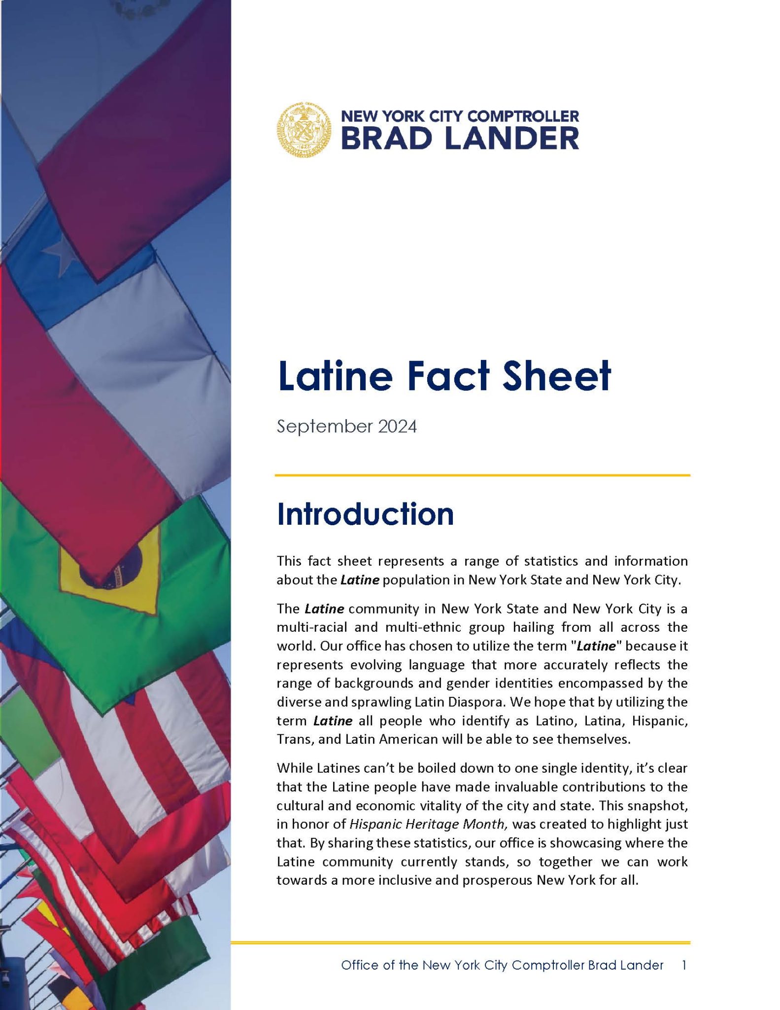 Latine Fact Sheet - Office of the New York City Comptroller Mark Levine