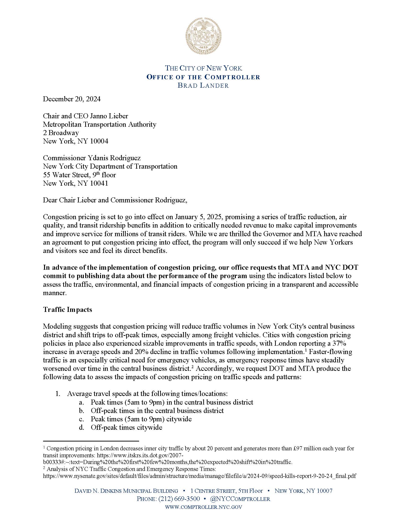 Letter to Chair Lieber and Commissioner Rodriguez - Office of the New ...