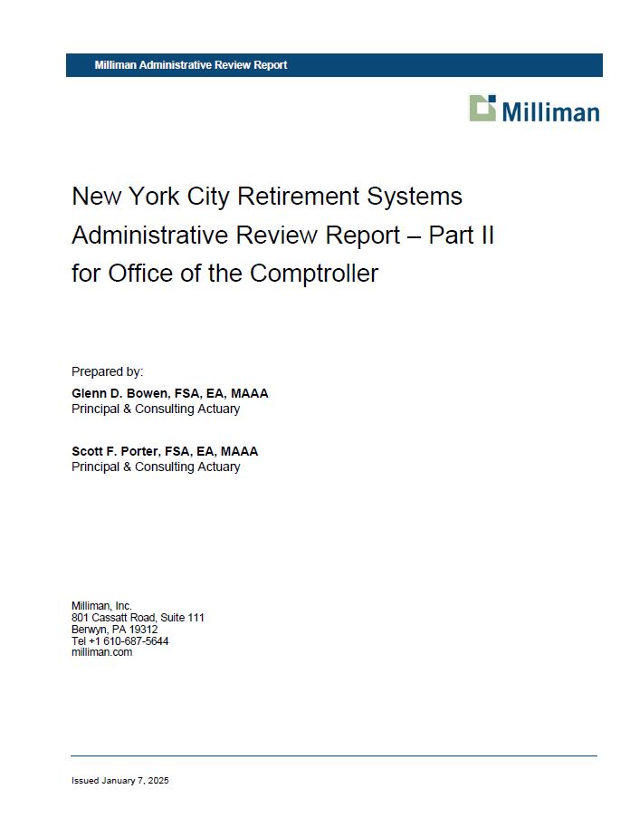 New York City Retirement Systems Administrative Review Report – Part II ...
