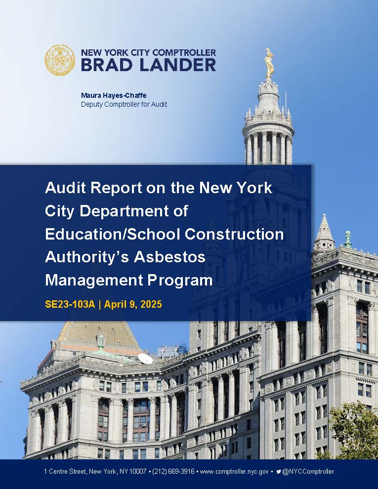 Audit Report on the New York City Department of Education/School ...