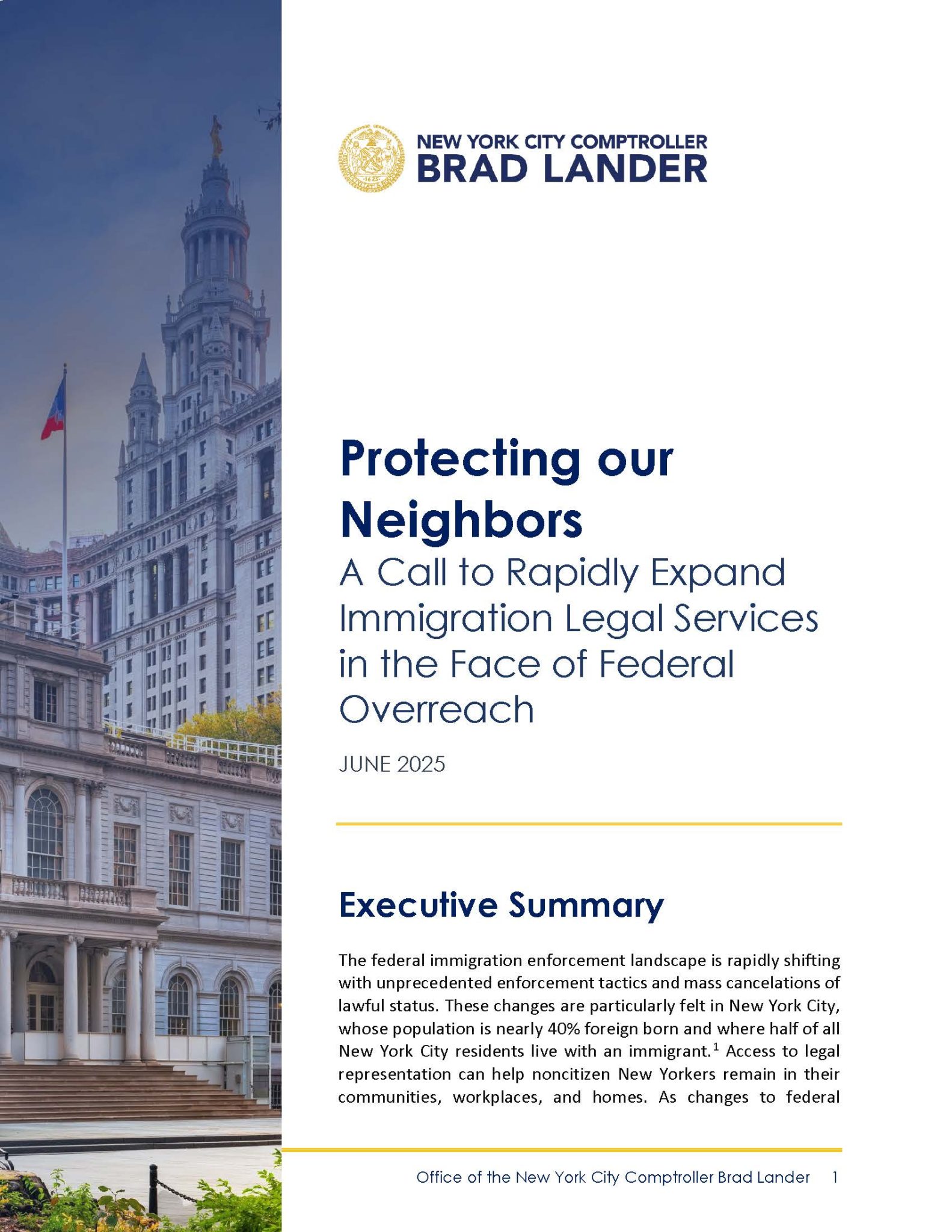 In Response to ICE Abducting Immigrants at Courts, Comptroller Lander Demands that the City ...