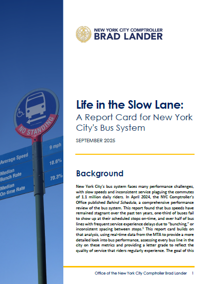 Life in the Slow Lane - Office of the New York City Comptroller Brad Lander