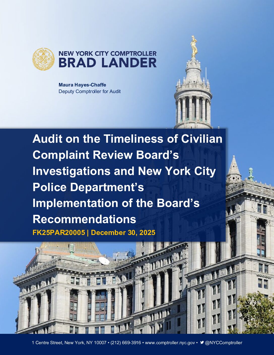 Audit on the Timeliness of Civilian Complaint Review Board’s ...