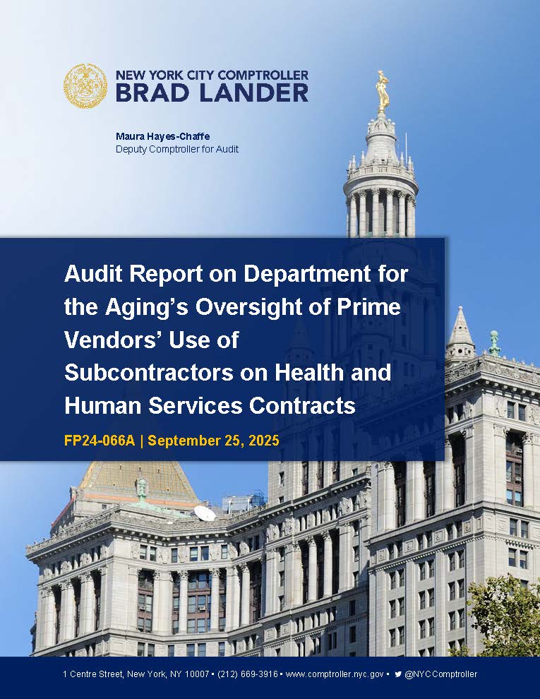 Audit Report on Department for the Aging’s Oversight of Prime Vendors ...
