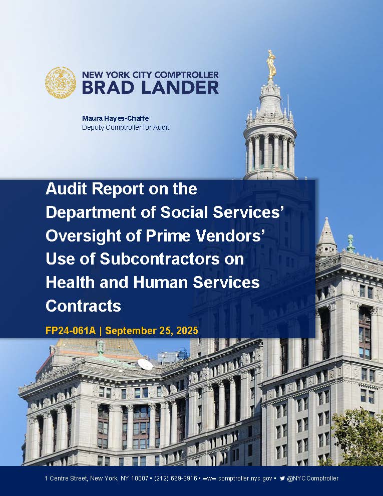 Audit Report on the Department of Social Services’ Oversight of Prime ...