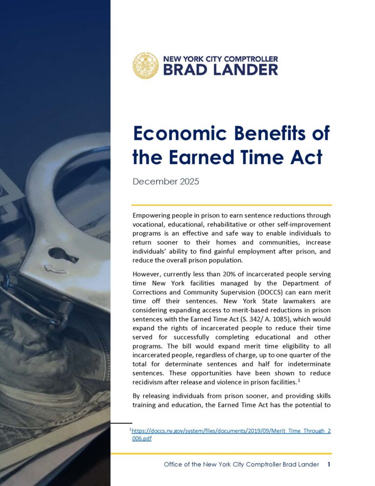 Economic Benefits of the Earned Time Act - Office of the New York City ...